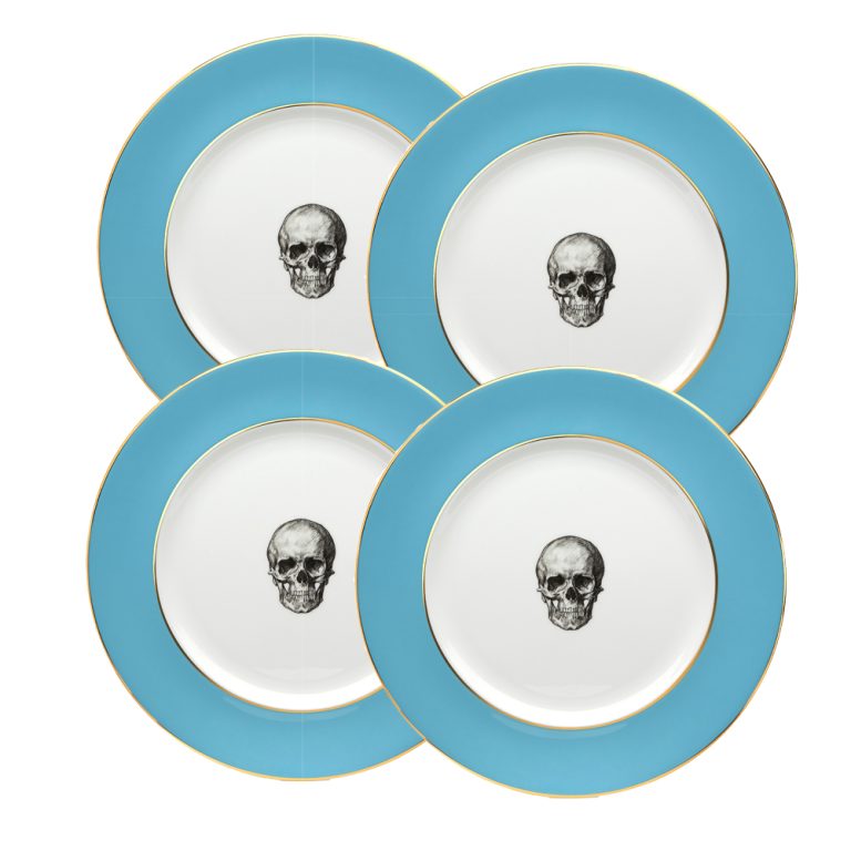 Skull In Colour set of 4 Dinner Plates – Melody Rose London