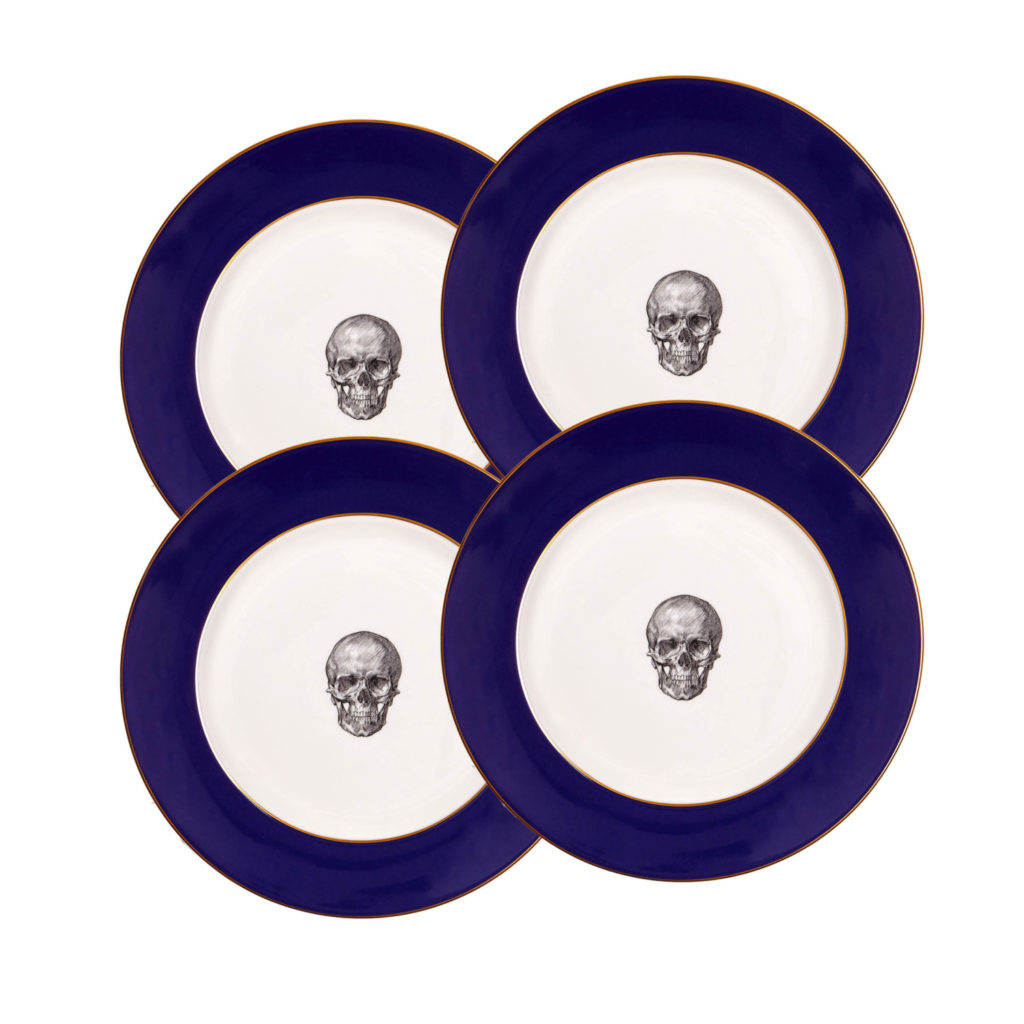 Skull In Colour set of 4 Dinner Plates – Melody Rose London